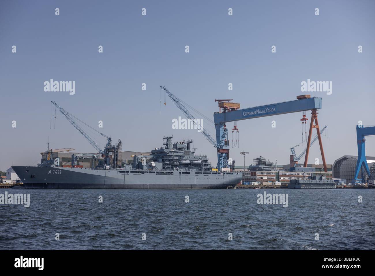 German Navy support ship A1411 docked at the German Naval Yards ...