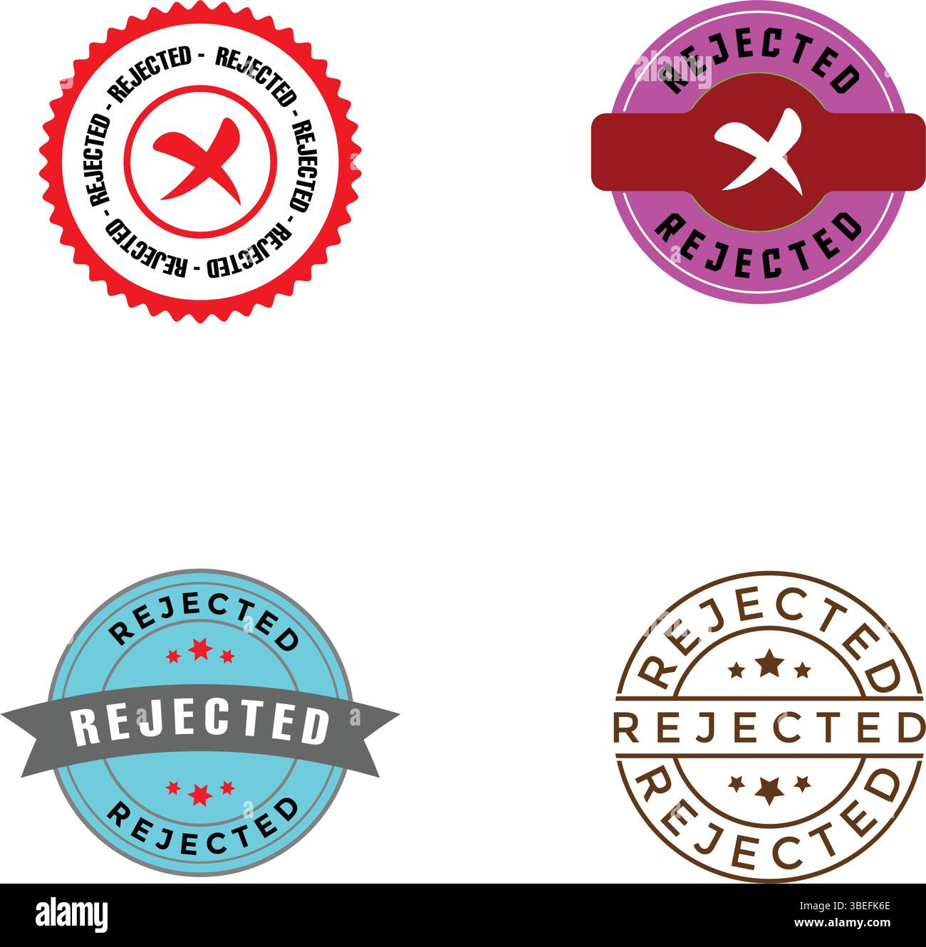 Modern Rejected Stamp Vector Design | Colorful and Professional ...