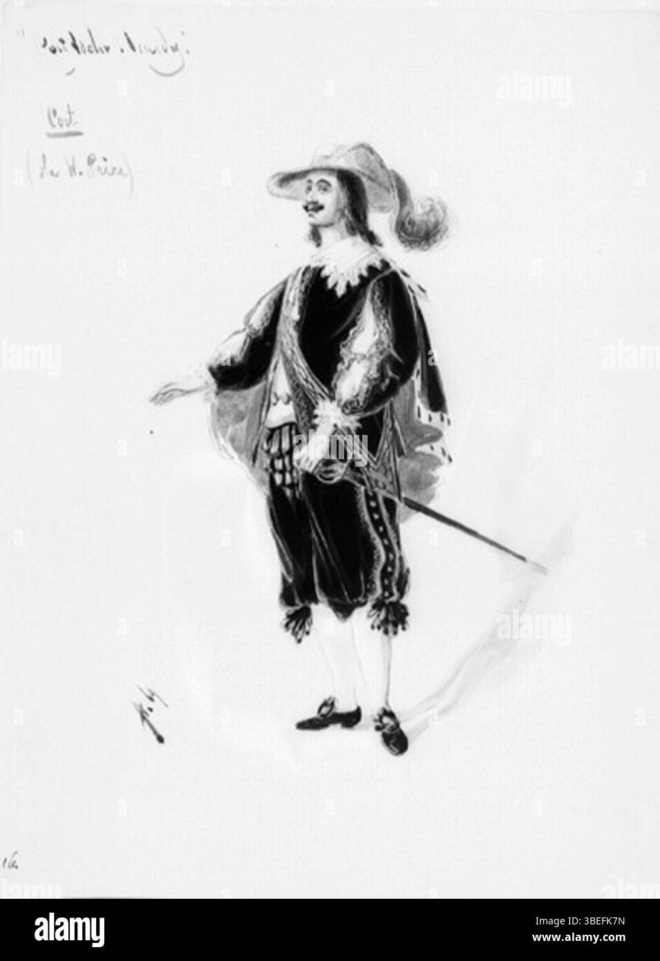 A costume sketch for the ballet 'Cort Adeler i Venedig' by August ...