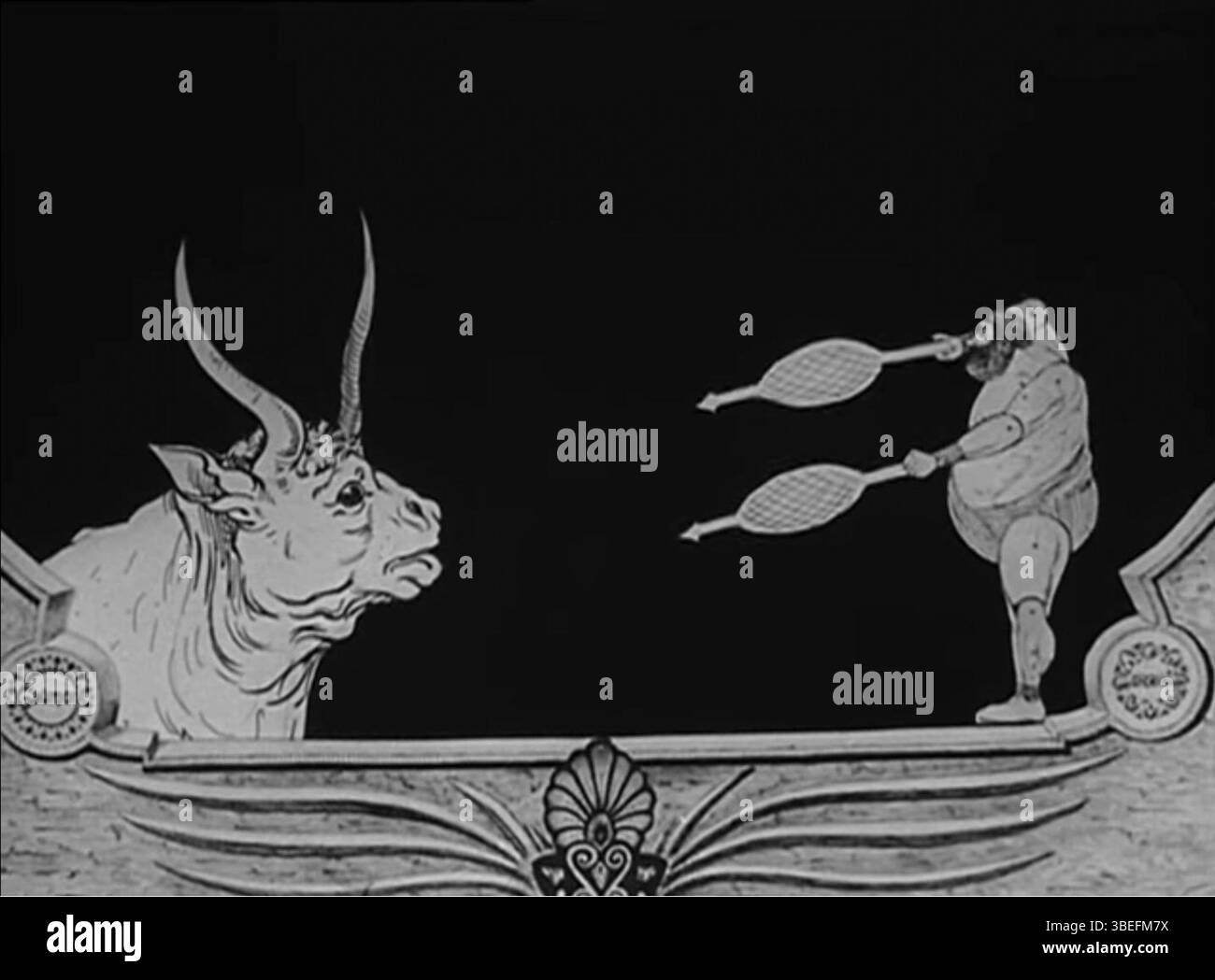 Photogram from Émile Cohl's 1910 animation 'Les Douze Travaux d'Hercule ...