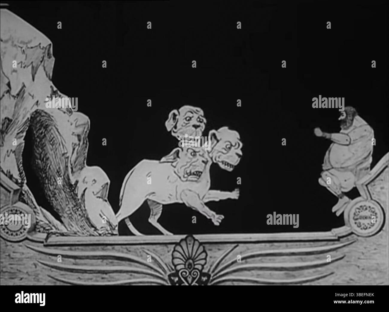 Still from the 1910 animated short film 'Les Douze Travaux d'Hercule ...