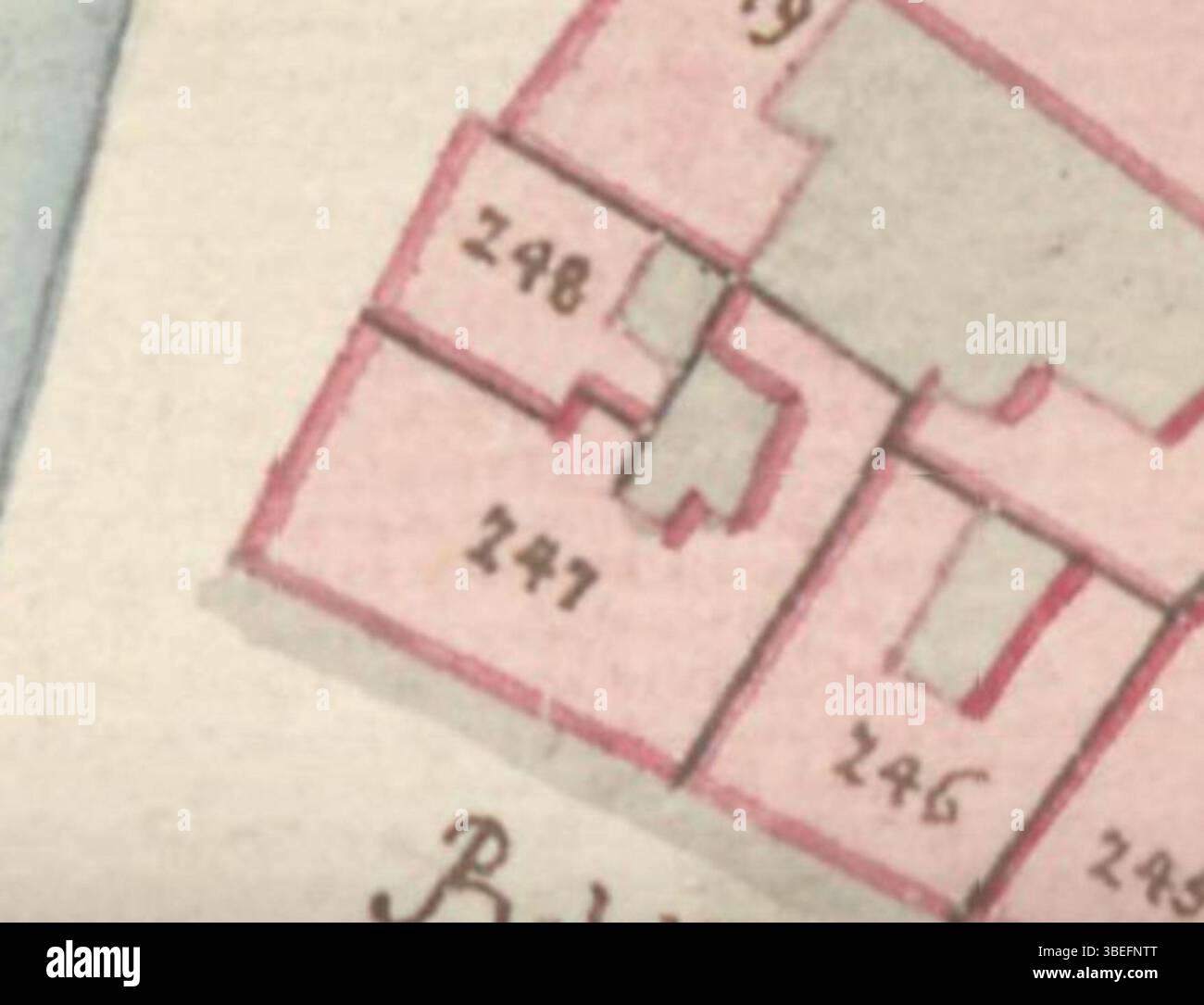 Detail from Christian Gedde's 1757 map of Øster Kvarter, Copenhagen ...