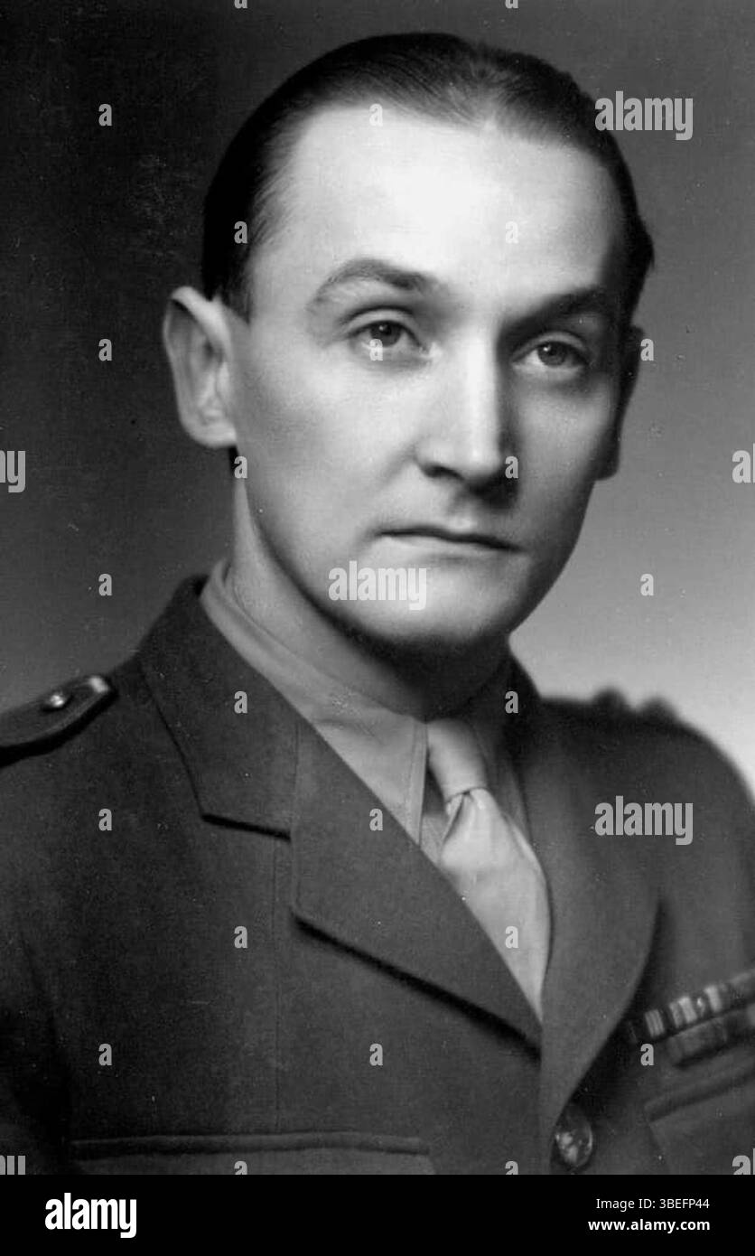 Portrait of officer Karel Cerný of the Czechoslovak Army, dated January ...