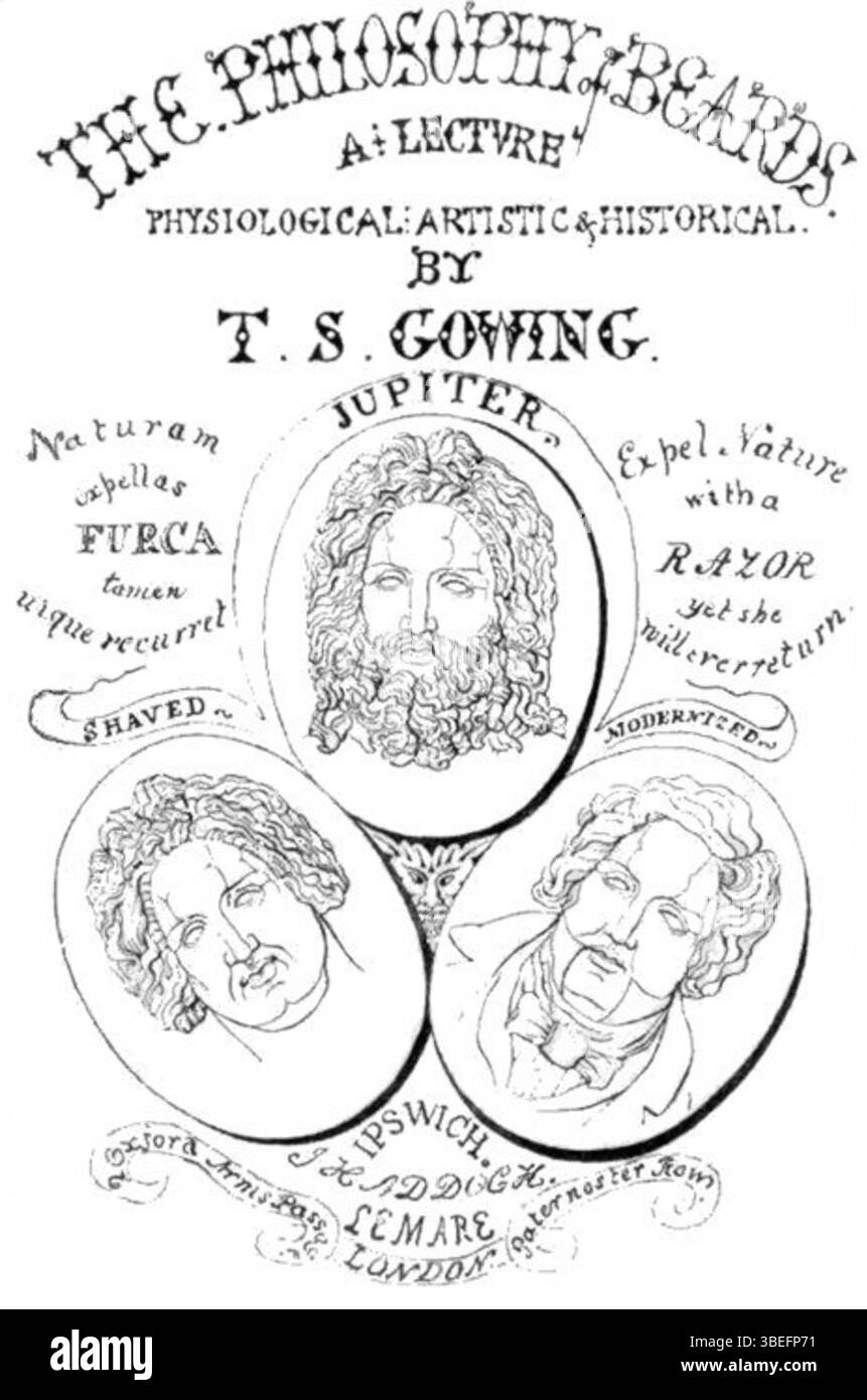 The title page illustration from *The Philosophy of Beards* (1875) by ...