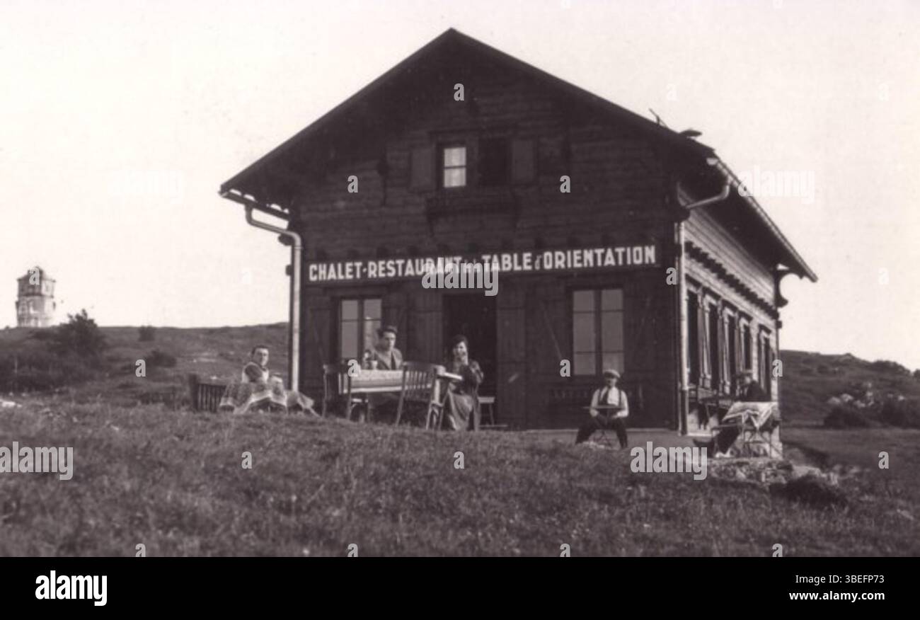 A 1930 orientation table used for geographic reference and panoramic ...