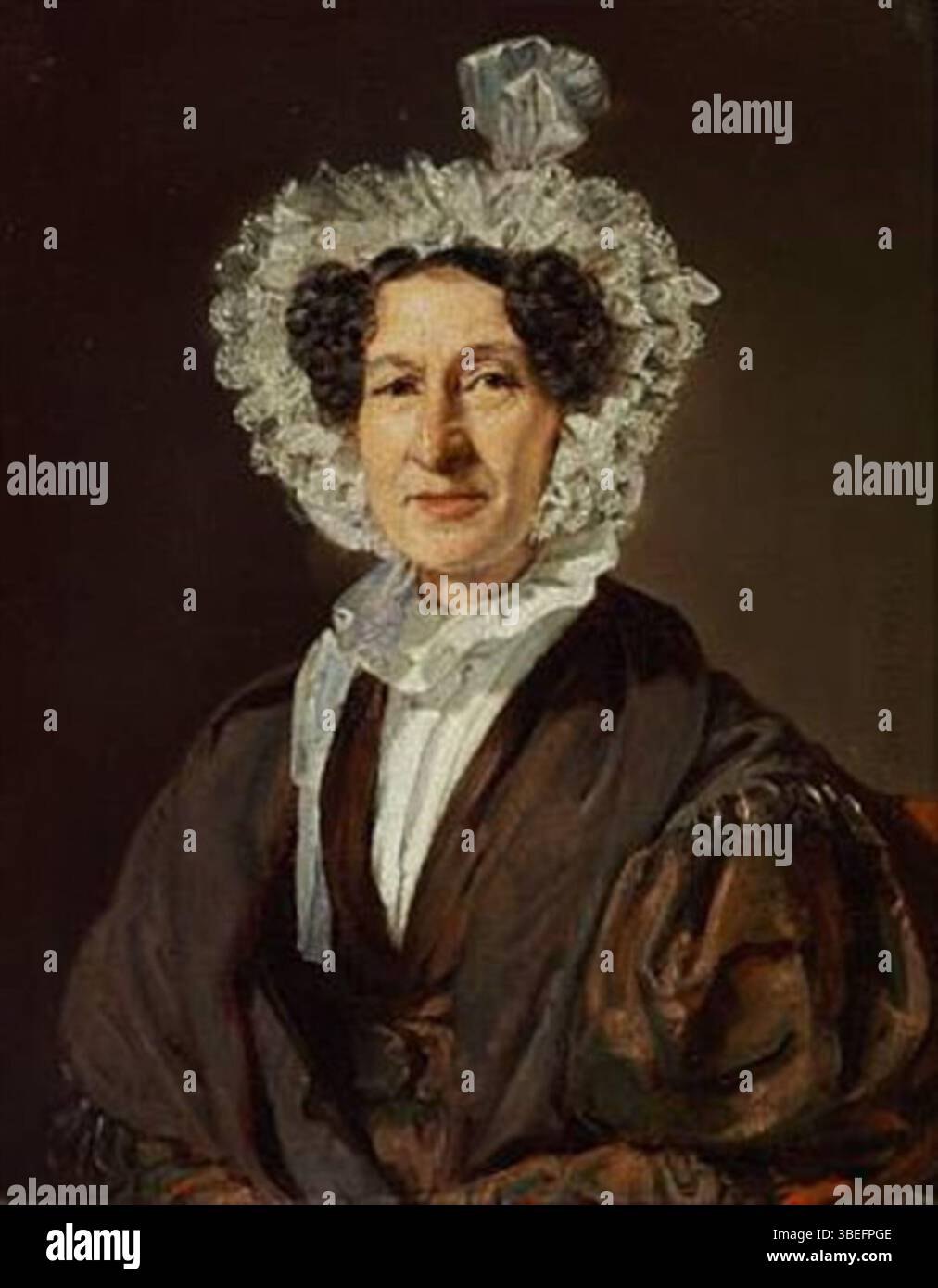 This portrait depicts Juliane Abrahams, née Meyer, painted by C. A ...