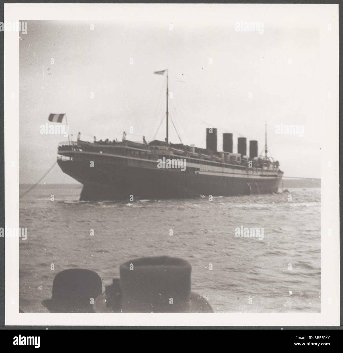 The arrival of the French ocean liner 'France' in 1910. The ship was a ...