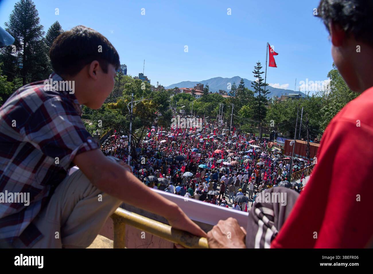 Pro-monarchy supporters take part in a rally calling for the ...