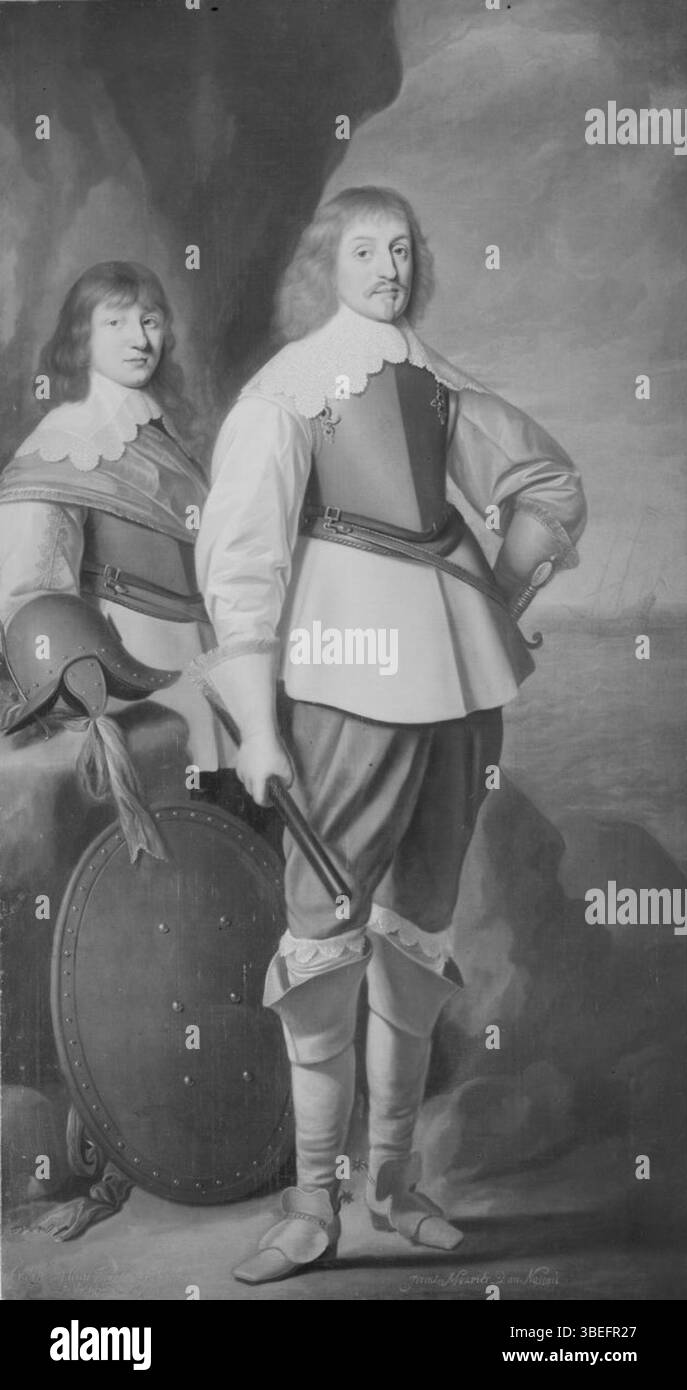 The 1633 portrait by Gerard van Honthorst of Johan Maurits and Johan ...