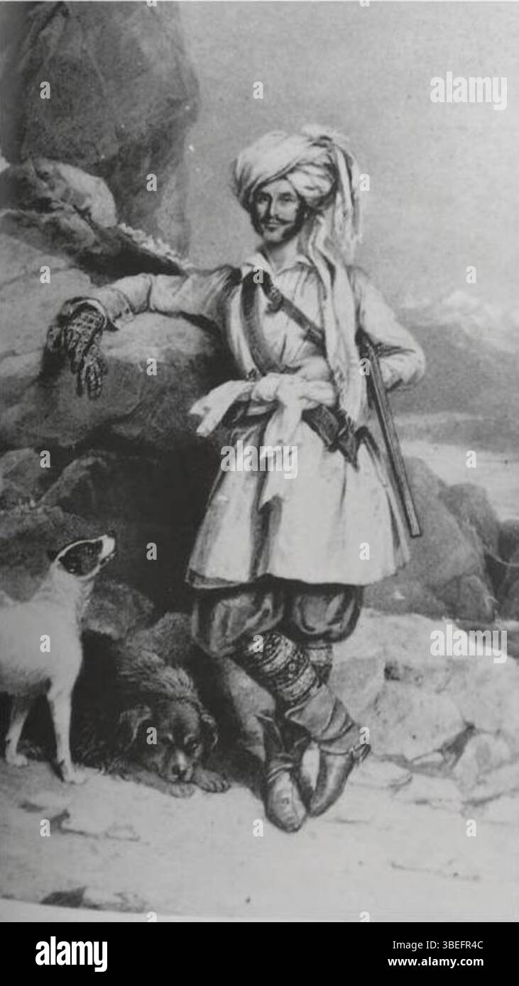 This is a self-portrait of Godfrey Thomas Vigne, a sportsman and artist ...