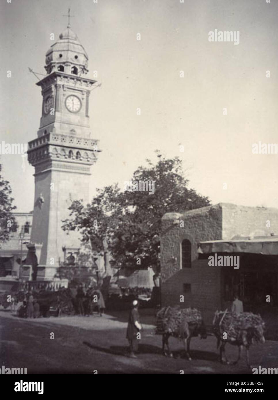 The Bab al-Faraj clock tower in Aleppo, photographed between 1898 and ...