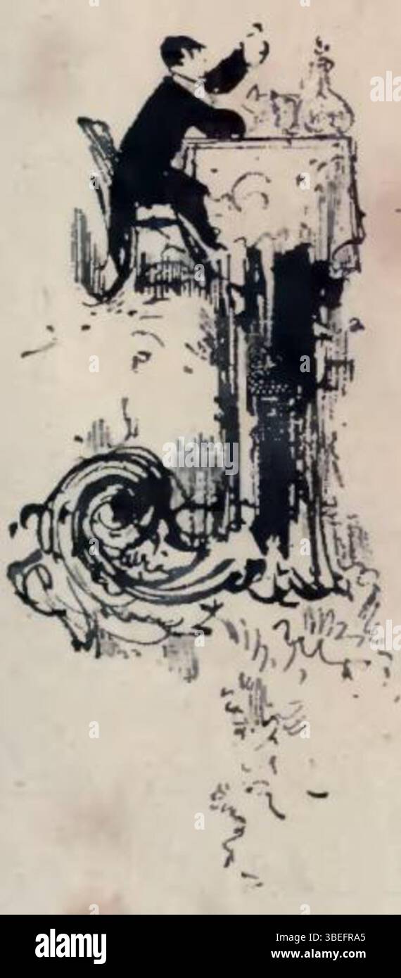 The illustration from 1881, featured in Luigi Loir's work, shows an ...