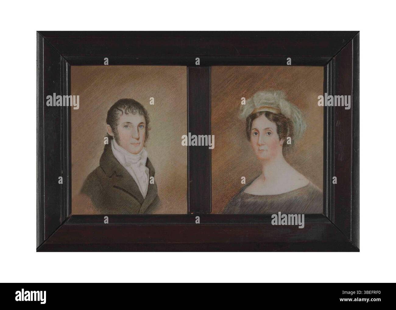 These 19th-century portrait miniatures, painted by an unknown American ...