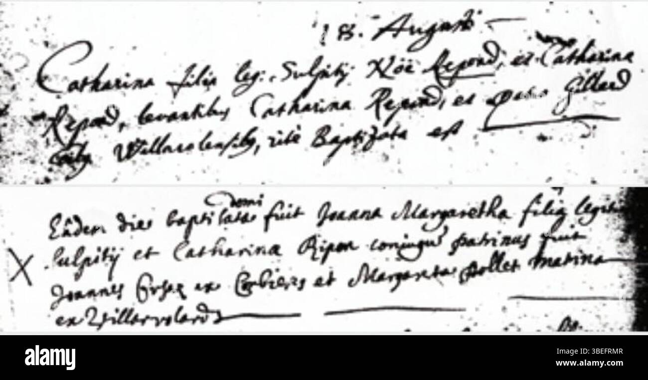 This record documents the baptism of Catherine and Marguerite Repond in ...
