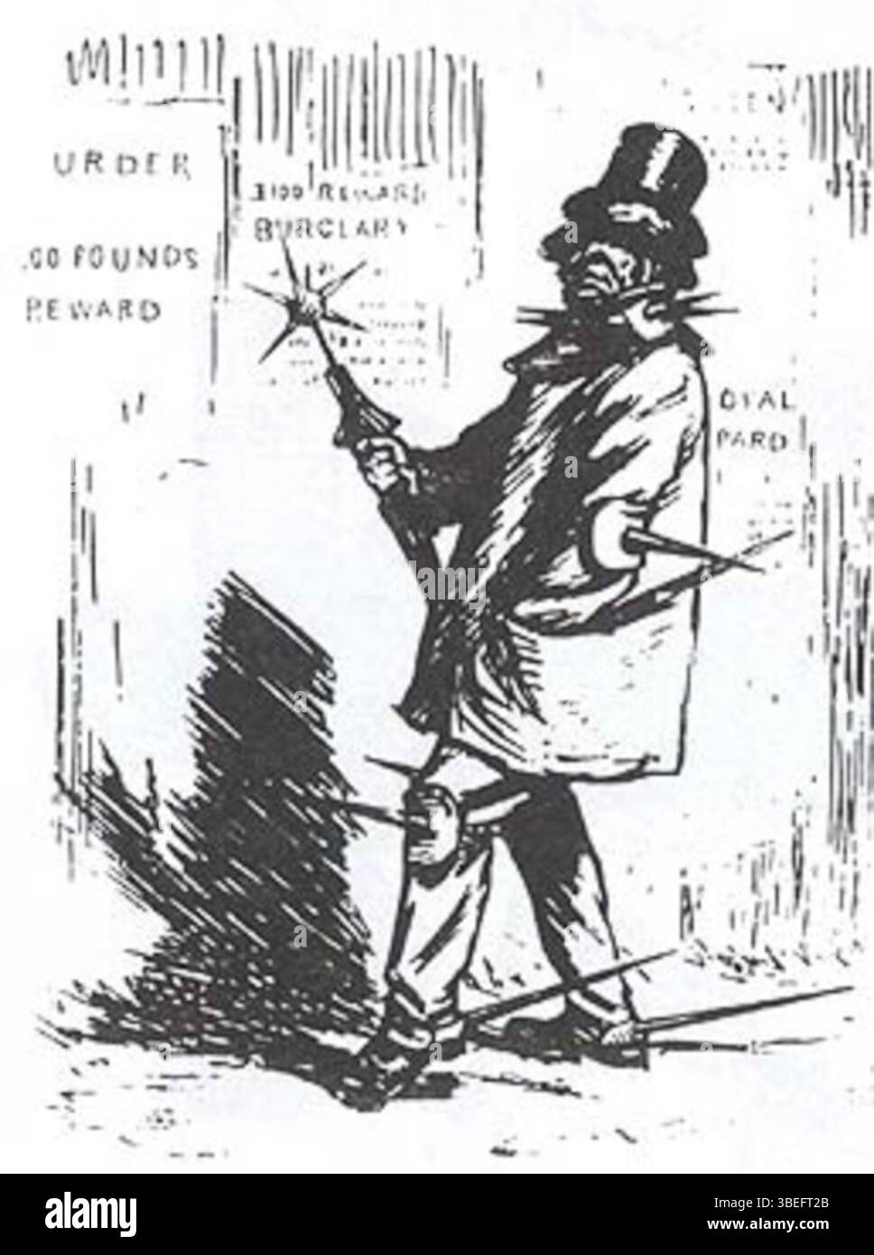 This 1862 Punch cartoon satirizes the fashion of anti-garotte attire ...