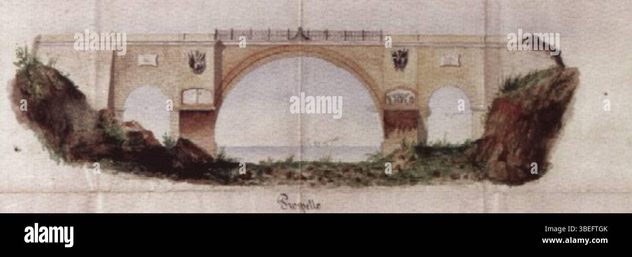 An 1864 bridge design that was later realized in 1866. The drawing ...
