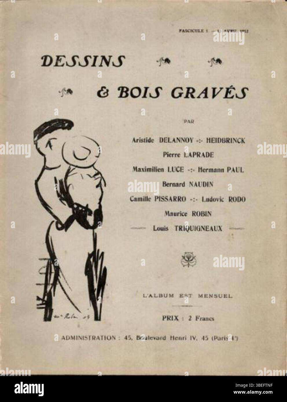 The cover of the 1912 periodical 'Dessins & Bois gravés' features a ...