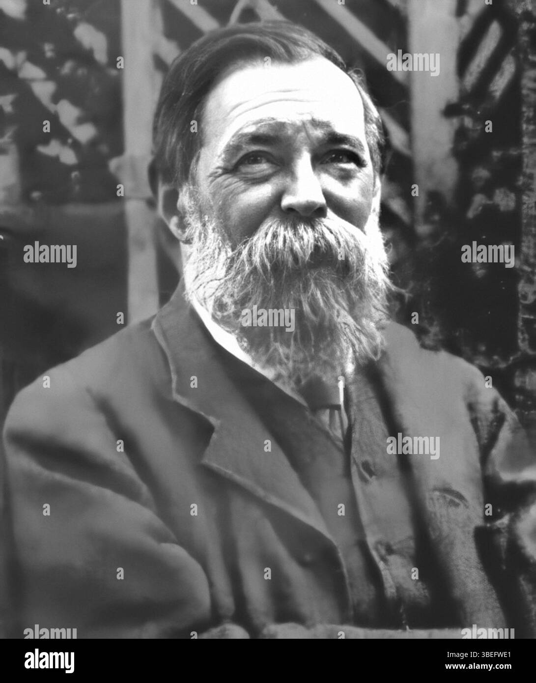 This enhanced portrait of Friedrich Engels (1820–1895) highlights his ...