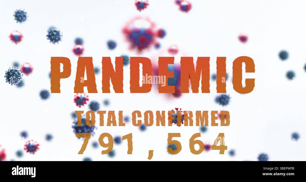 Pandemic text with increasing cases over multiple covid-19 cells ...