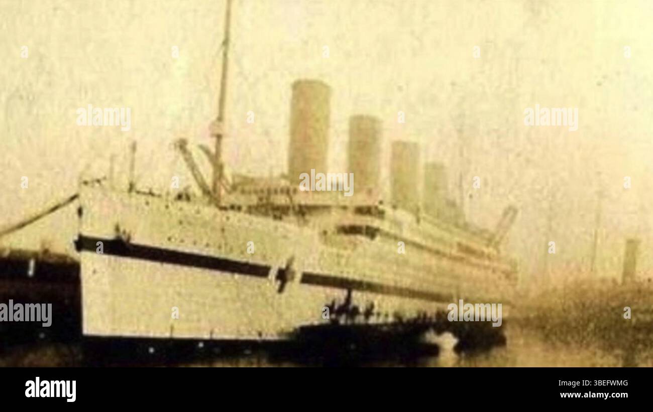 The HMHS Britannic is docked at Southampton in 1916. Originally a ...