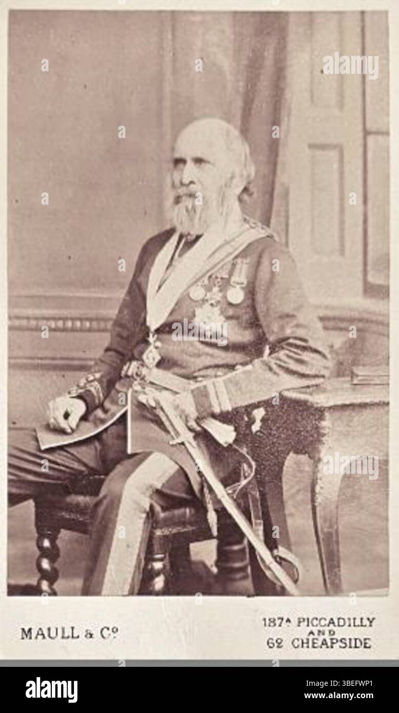 This photograph shows Major-General Sir George Legrand Jacob, a British ...