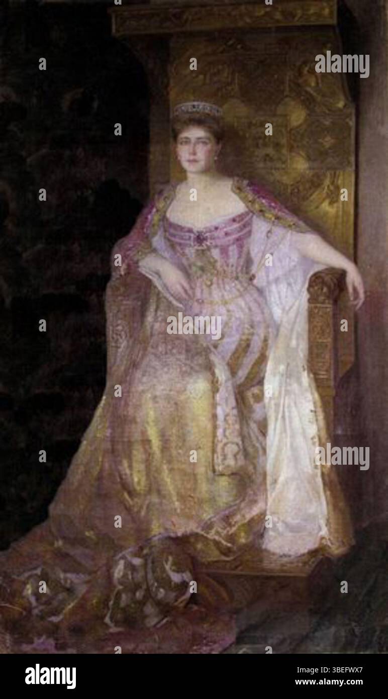This portrait, created by Pierre Bellet (1865-1924), depicts Marie of ...