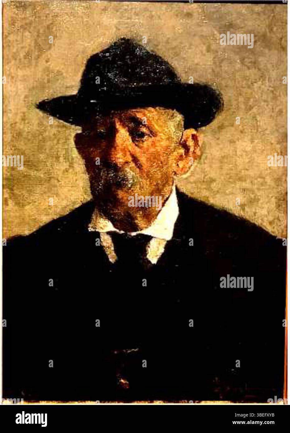 A portrait of an elderly man with a hat by Giuseppe Barbaglia, created ...