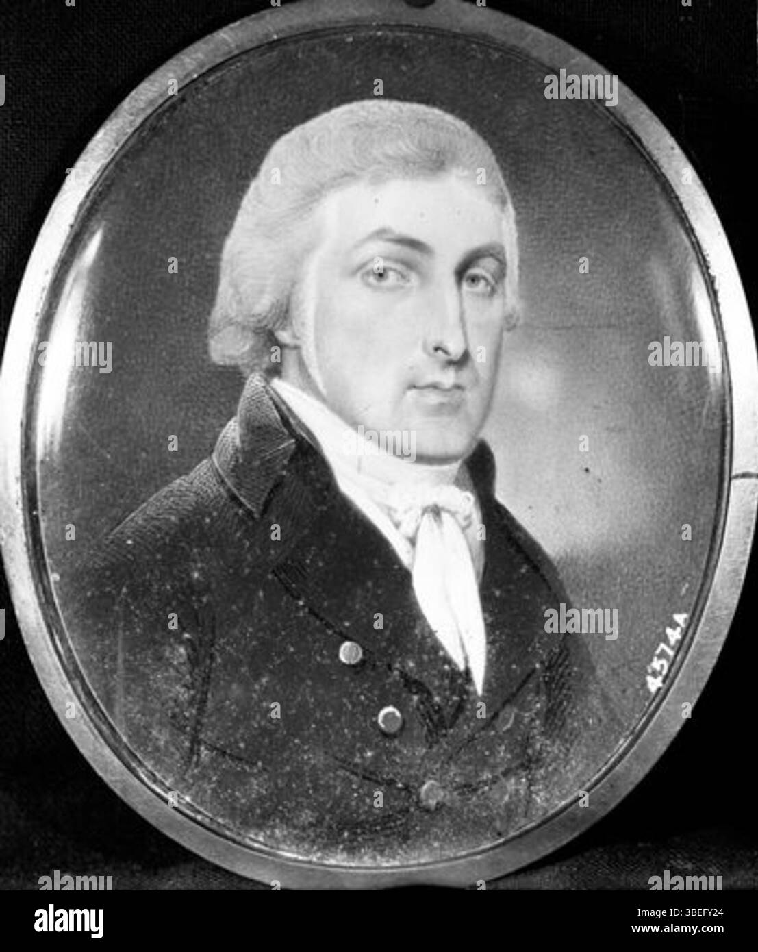 Oval portrait miniature of Nathaniel Lawrence, painted circa 1790 on ...