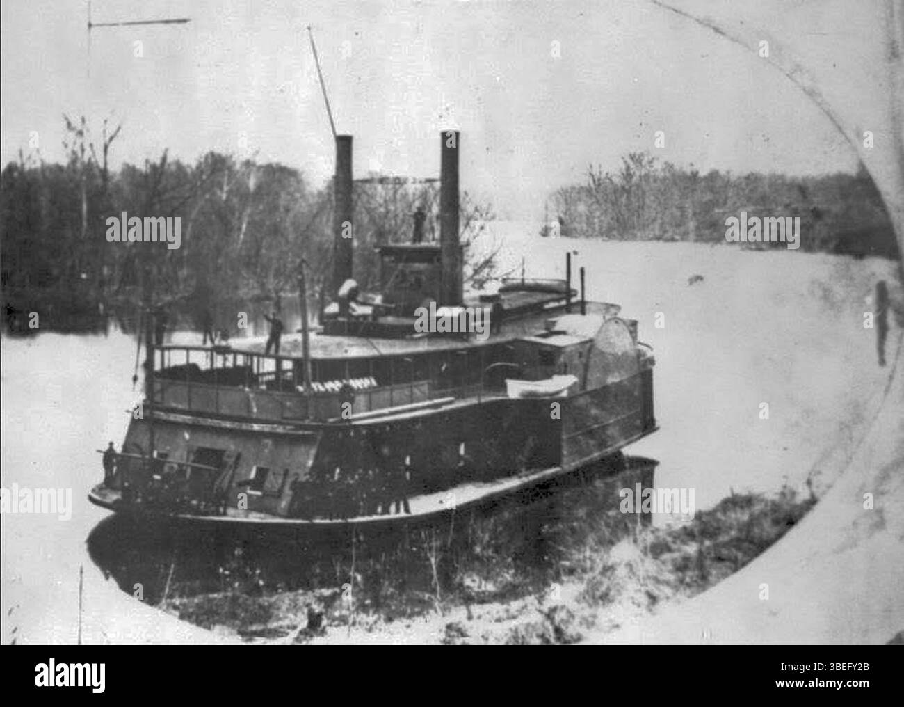 The USS *Covington*, a steamship, is depicted in this image from one of ...