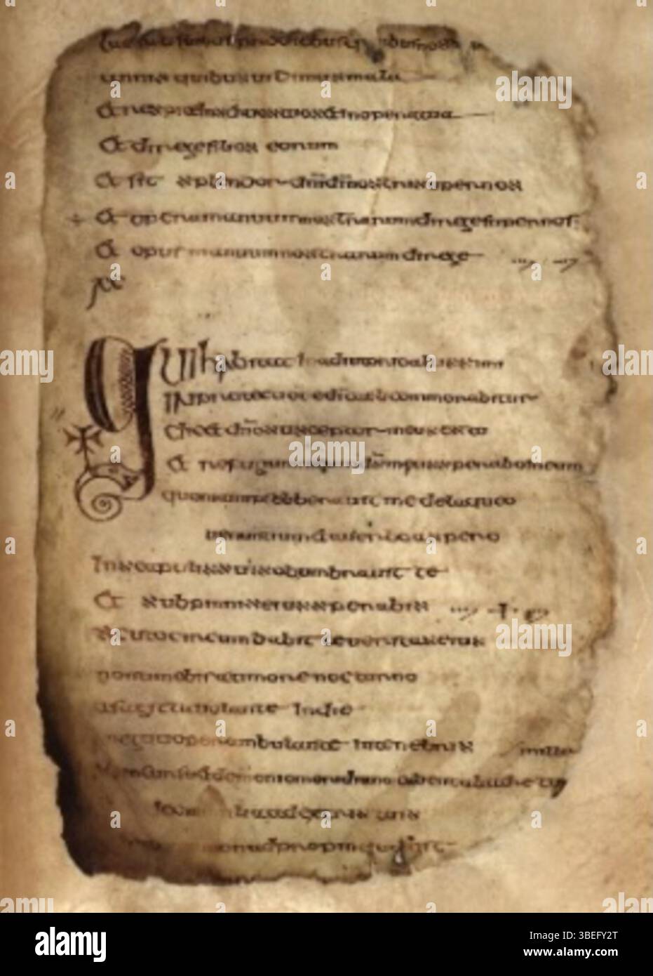 This page from The Cathach, an Insular psalter from the late 6th ...