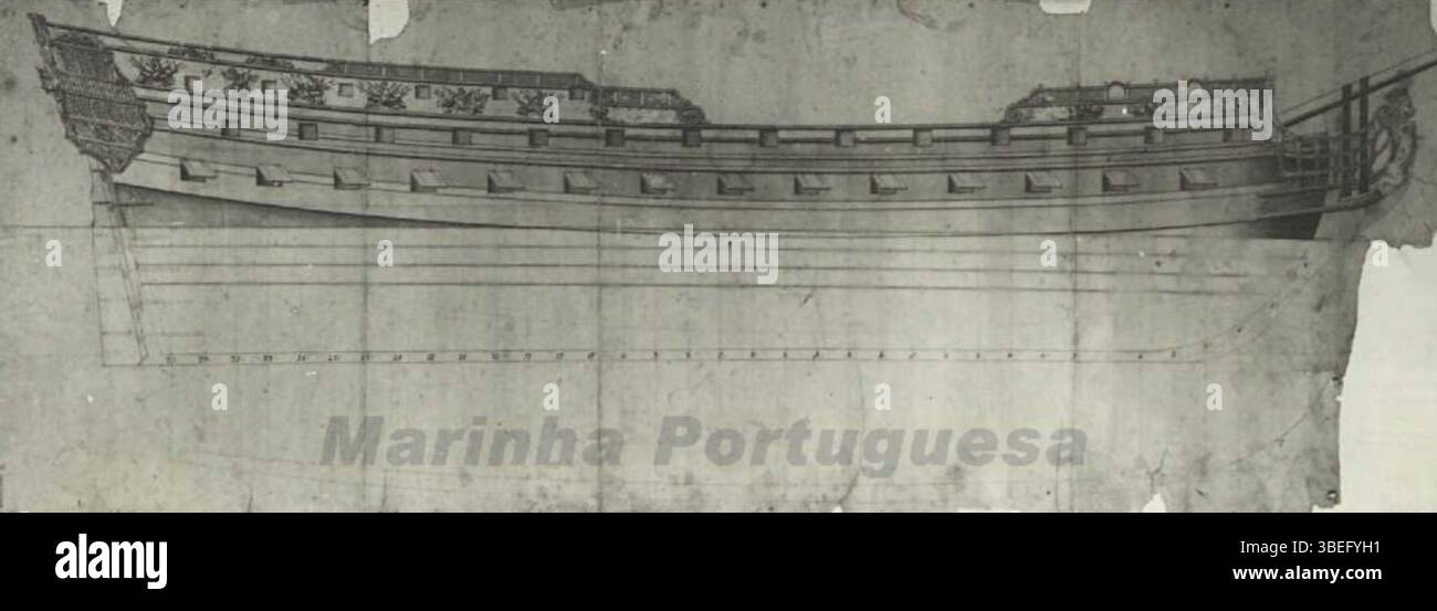 This is a plan of a Portuguese ship from the late 18th century ...
