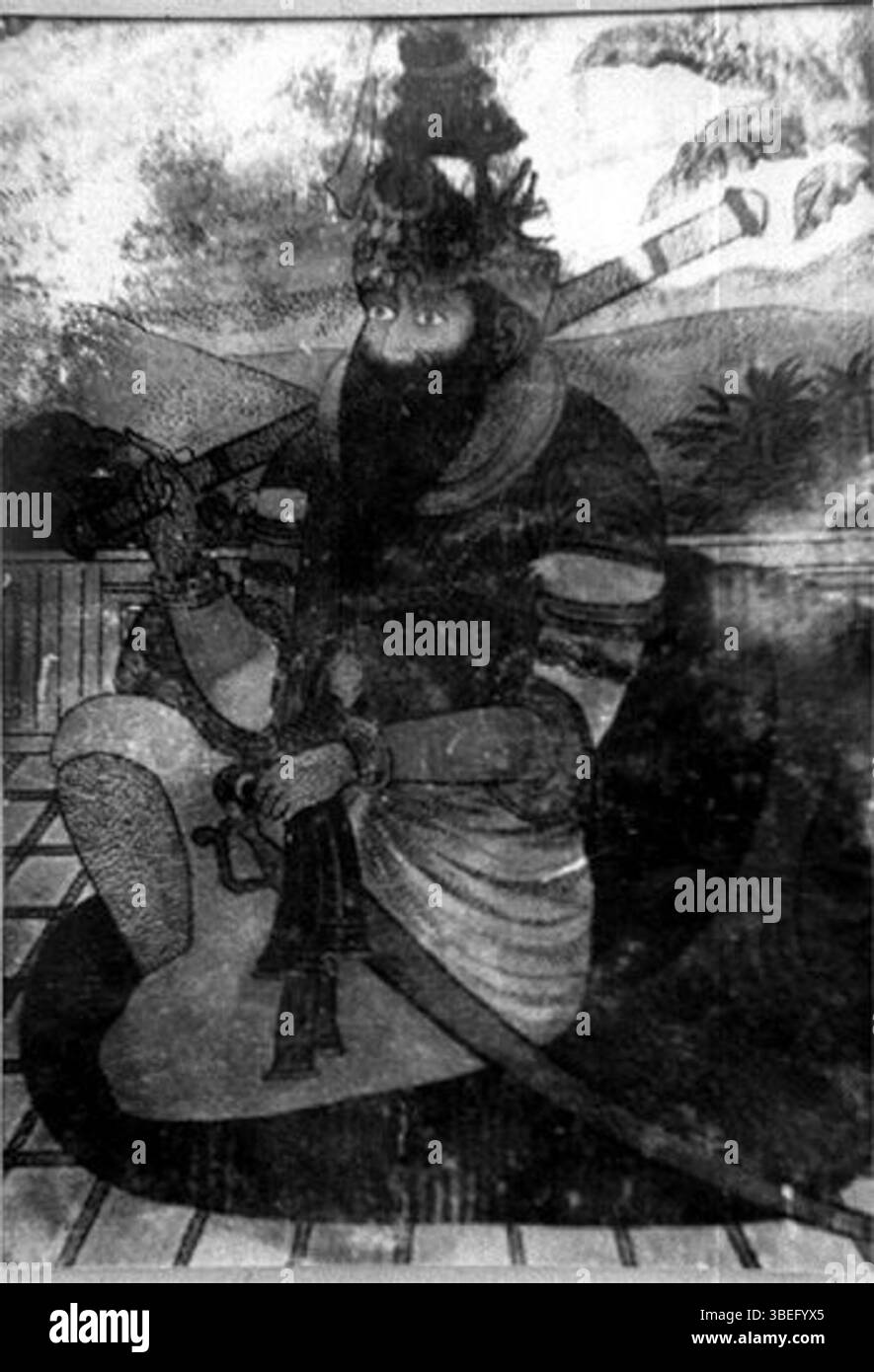 This 19th century painting portrays Akali Phula Singh, a prominent ...
