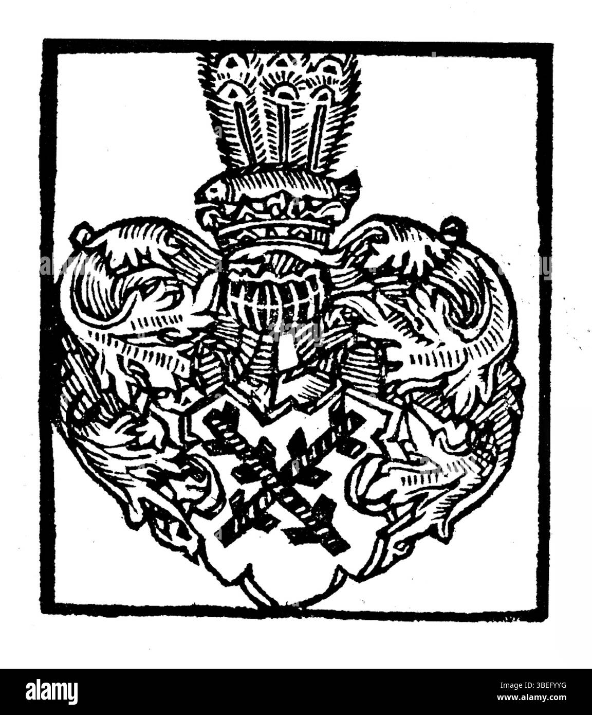 This image features a coat of arms from 1593, depicting the Lichtenburg ...