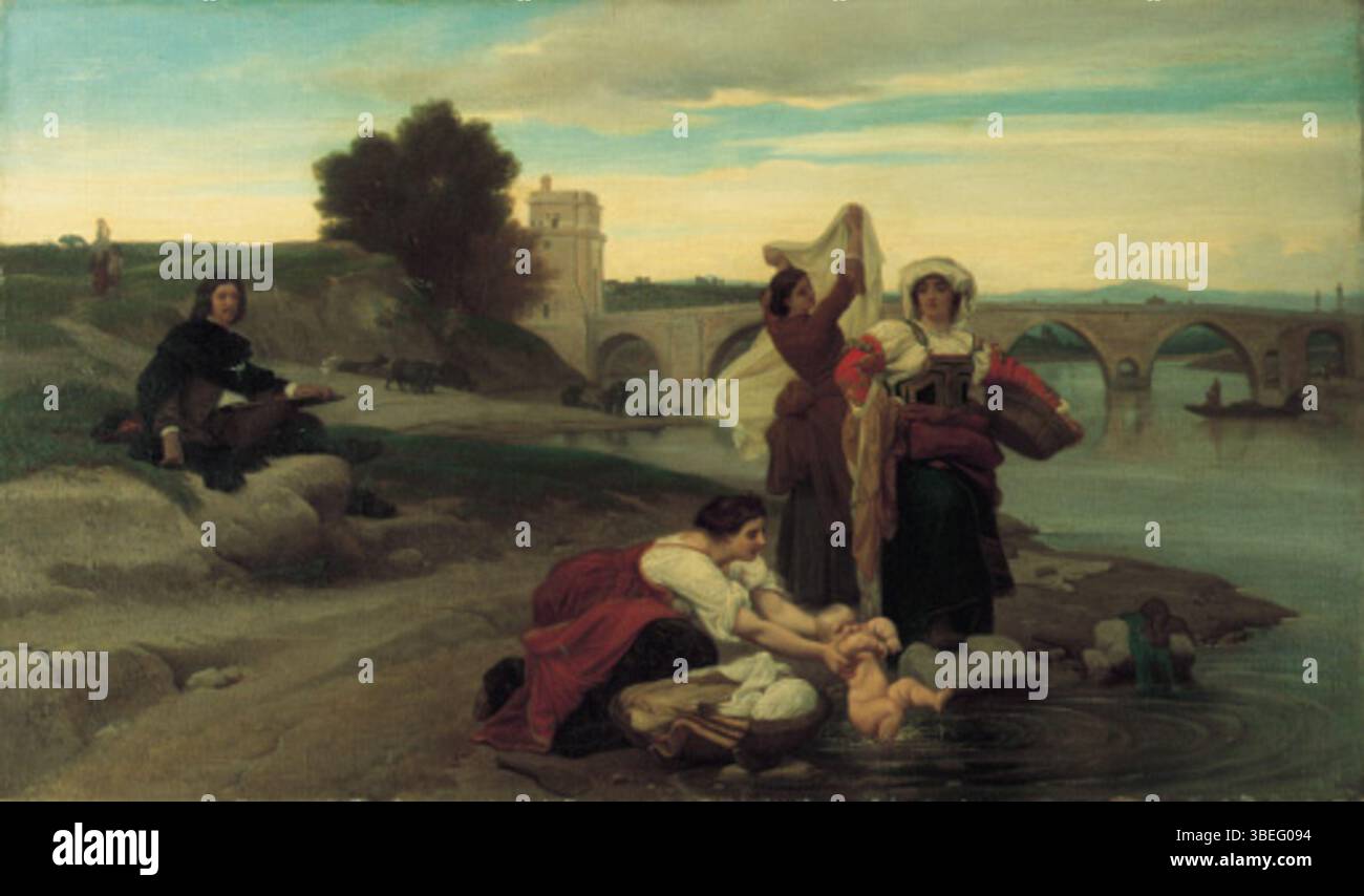 'Puissin Finding the Subject for His Moses' by Leon Benouville portrays ...