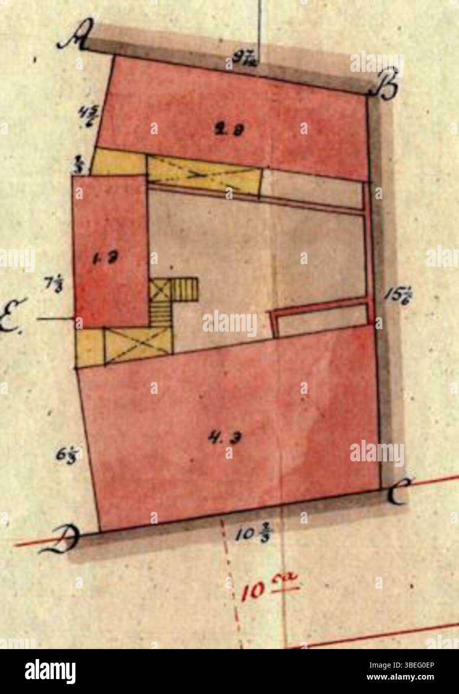 An 1827 architectural plan of an execution house, documenting the ...