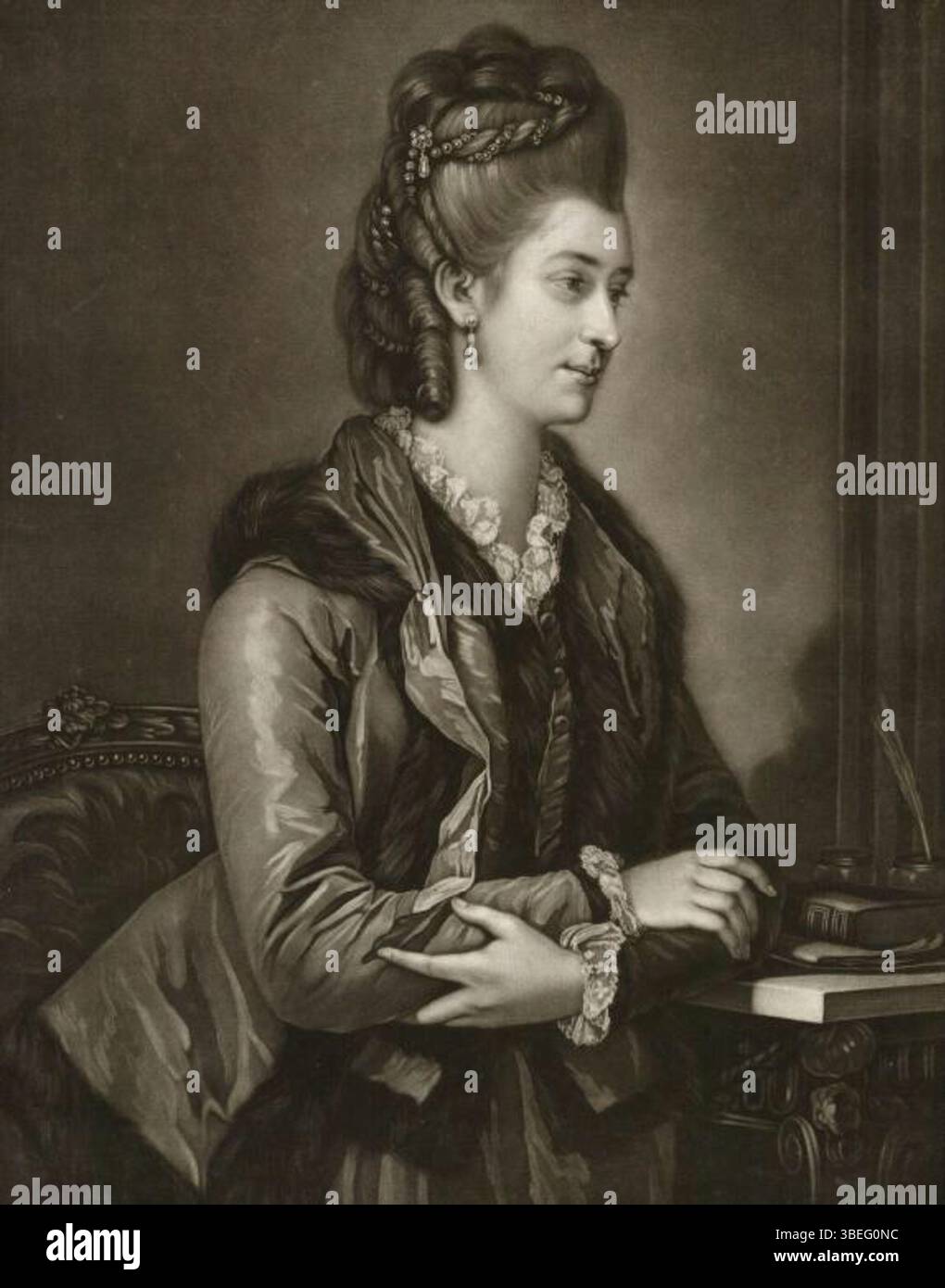 This 1771 mezzotint, published by John Boydell, features a portrait of ...