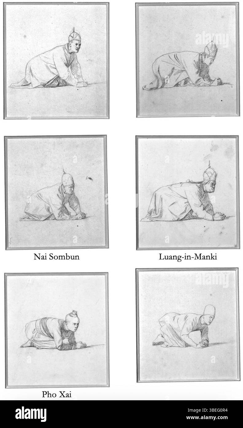 This 1864 study by Jean-Léon Gérôme, titled 'Ambassadors of Siam,' is a ...