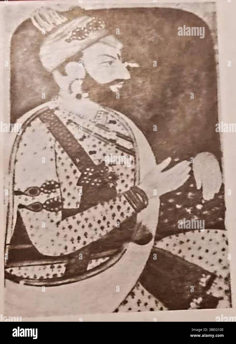 This painting depicts Surat Dev, a prominent figure from the Jamwal ...