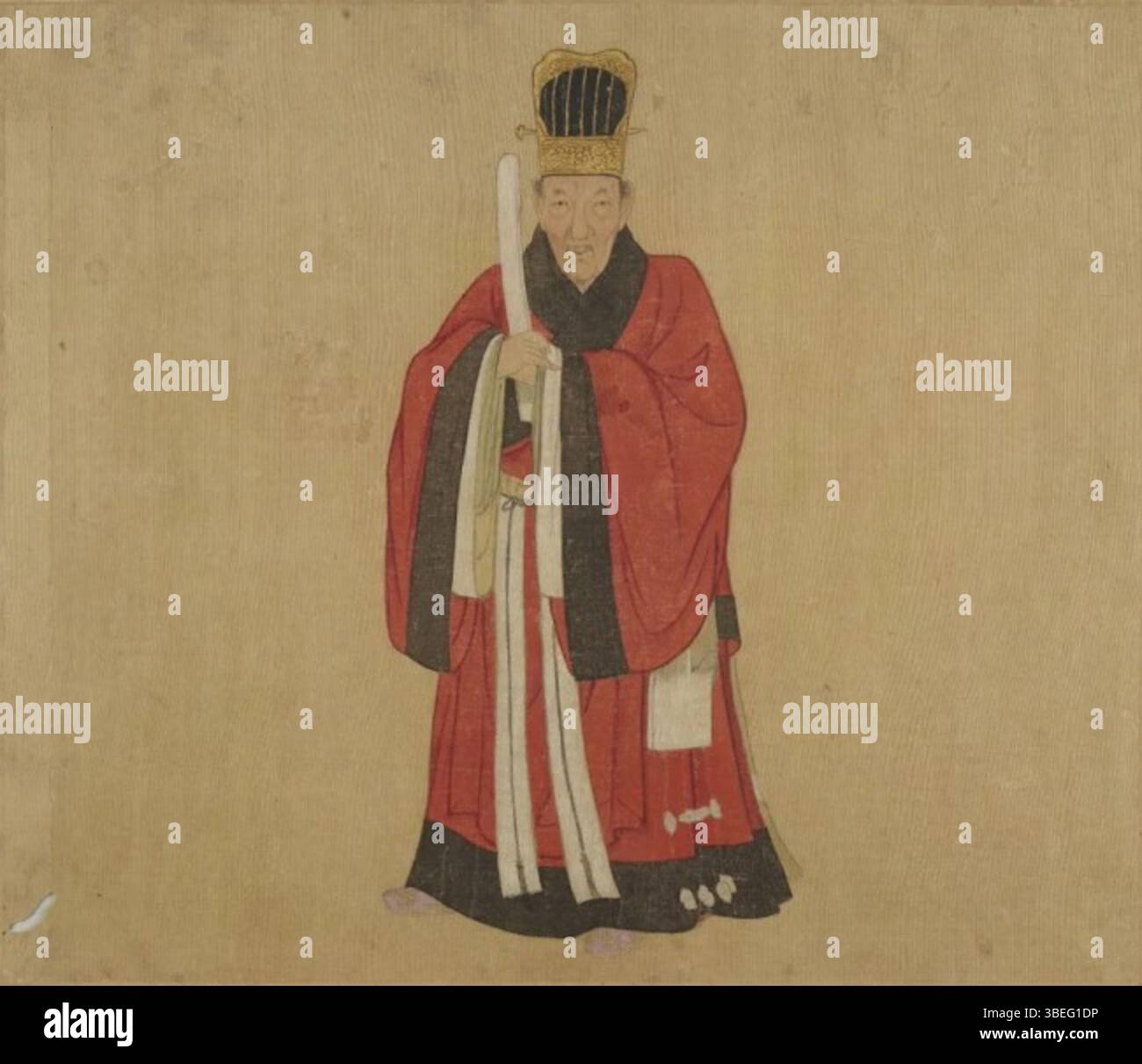 The image of Lu Shu Sheng (1591) shows him dressed in a Chaofu, a ...