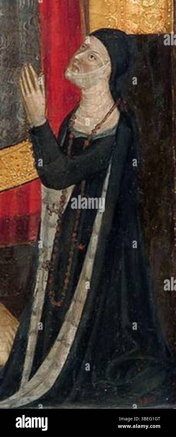 The altarpiece depicting Alamanda Rocabertí, created in 1356, showcases ...