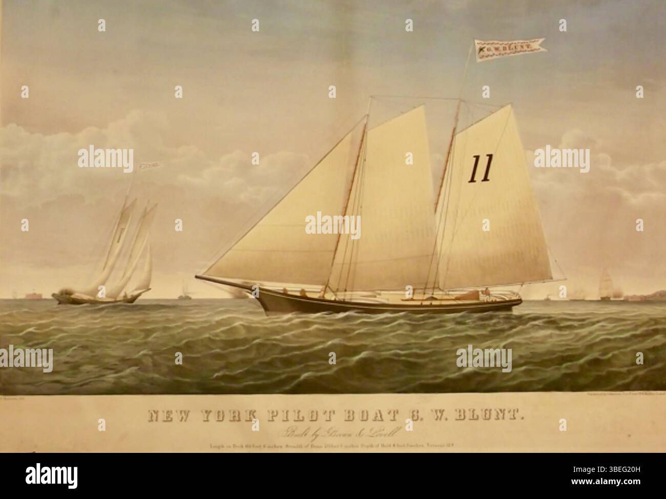 This 1860 artwork by John Hansen depicts the New York pilot boat ...