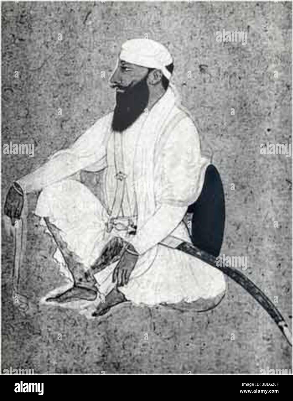This painting from the mid-18th century depicts Sardar Jhanda Singh of ...