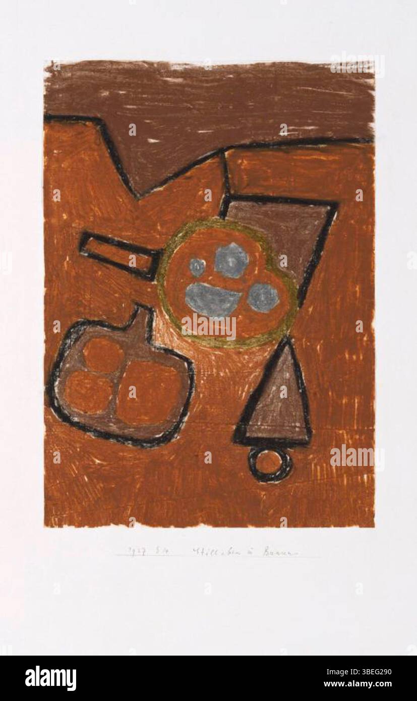 “Still Life in Brown” is a 1937 painting by Paul Klee using earthy ...