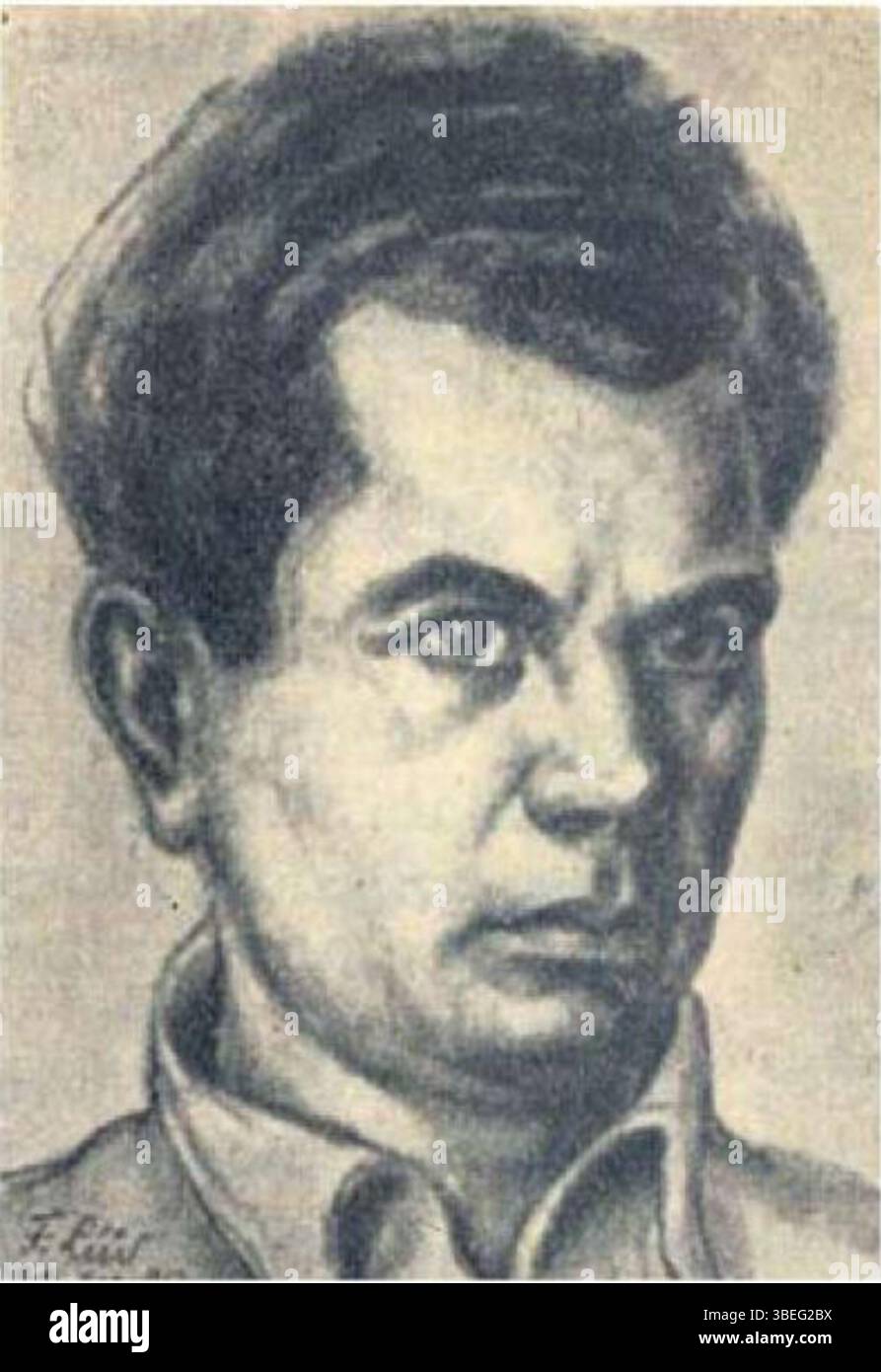 A self-portrait by Ferdinand Liiv, created in 1938, which captures the ...