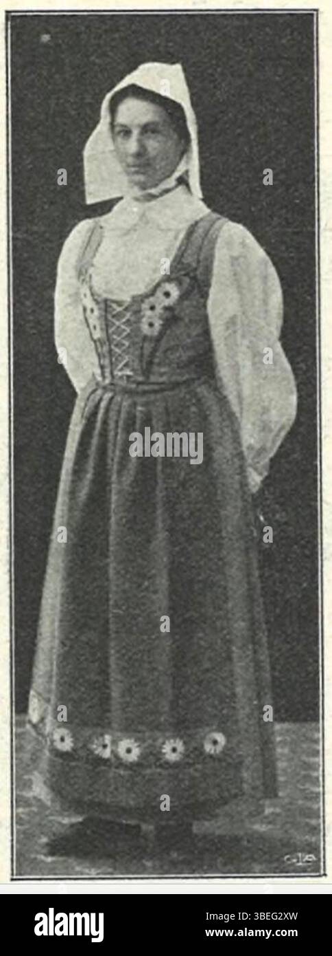 This image features the traditional Swedish national costume ...