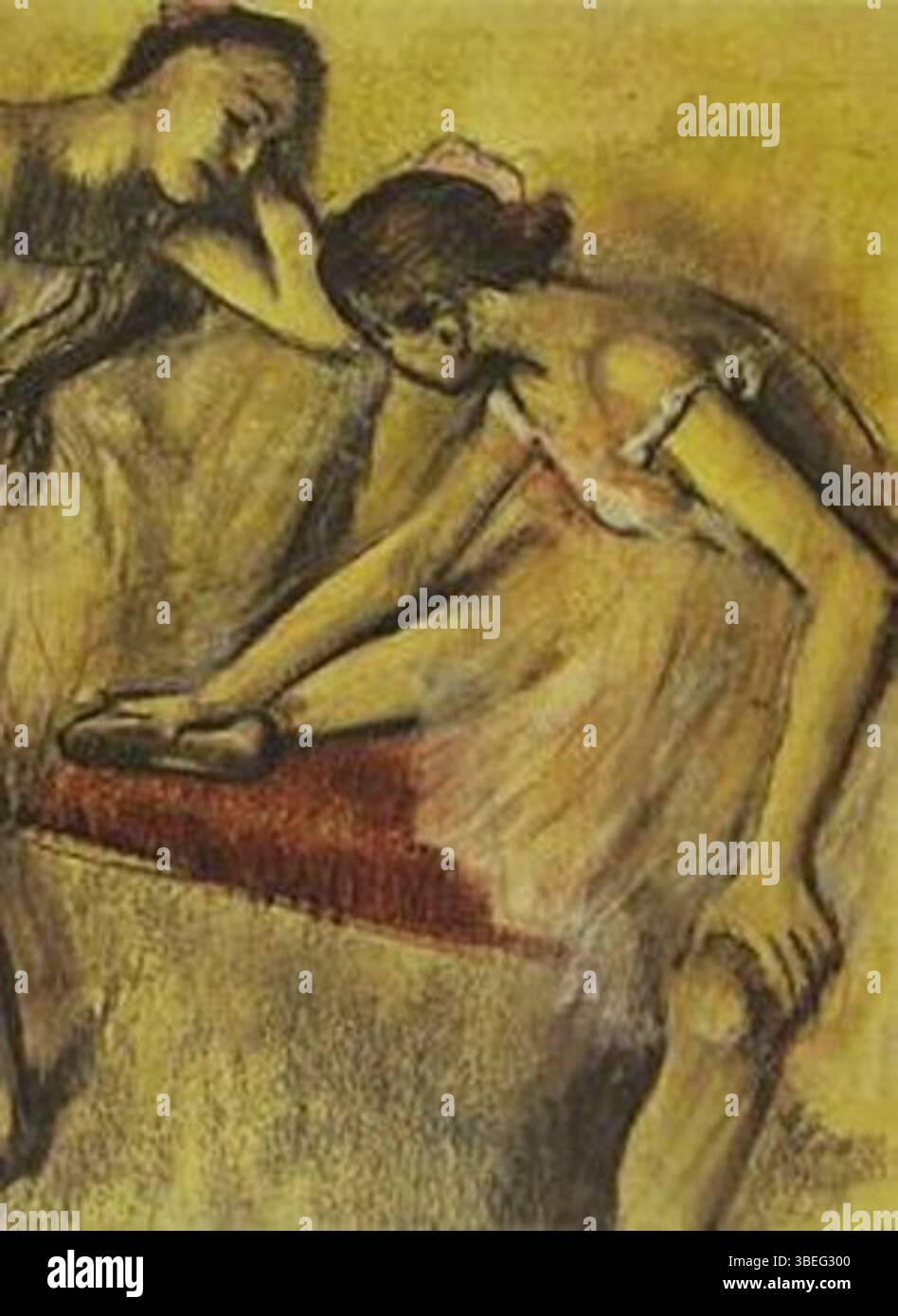 'Two Dancers Resting' by Edgar Degas portrays two ballerinas taking a ...