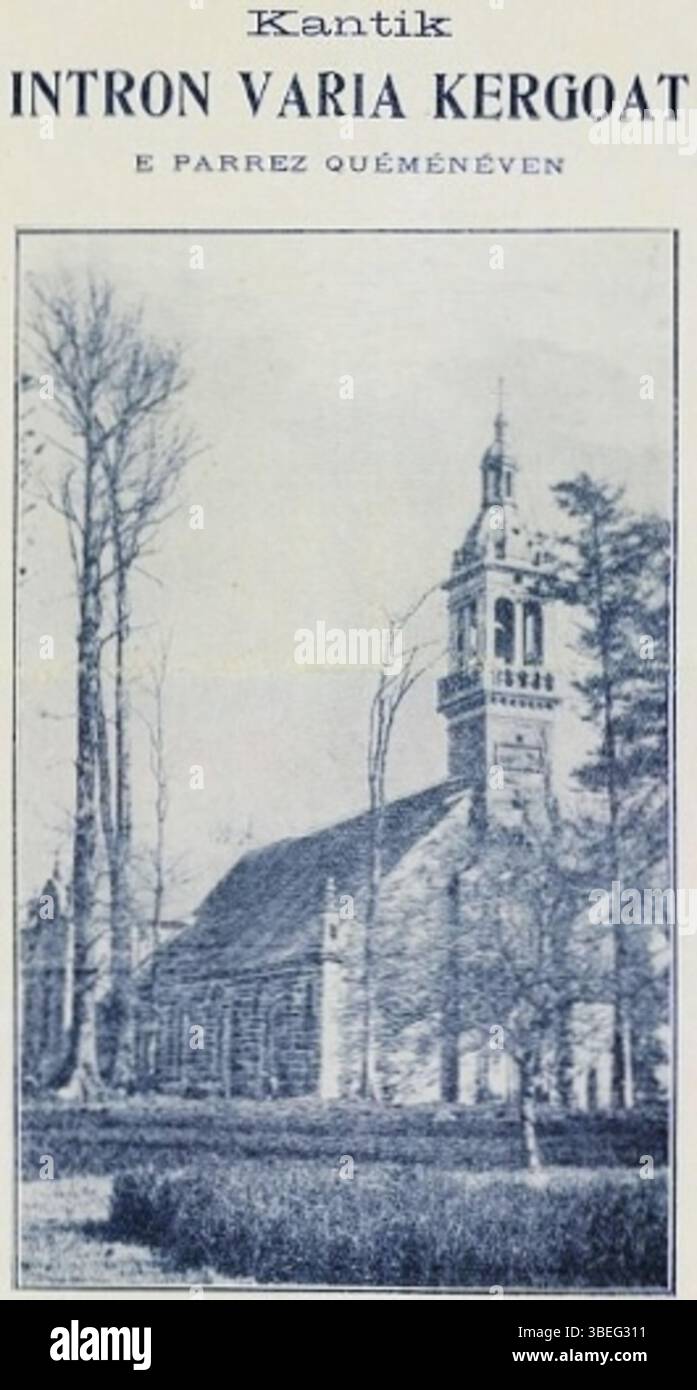 This 1889 Breton hymn, titled 'Cantique à Notre-Dame de Kergoat,' was ...