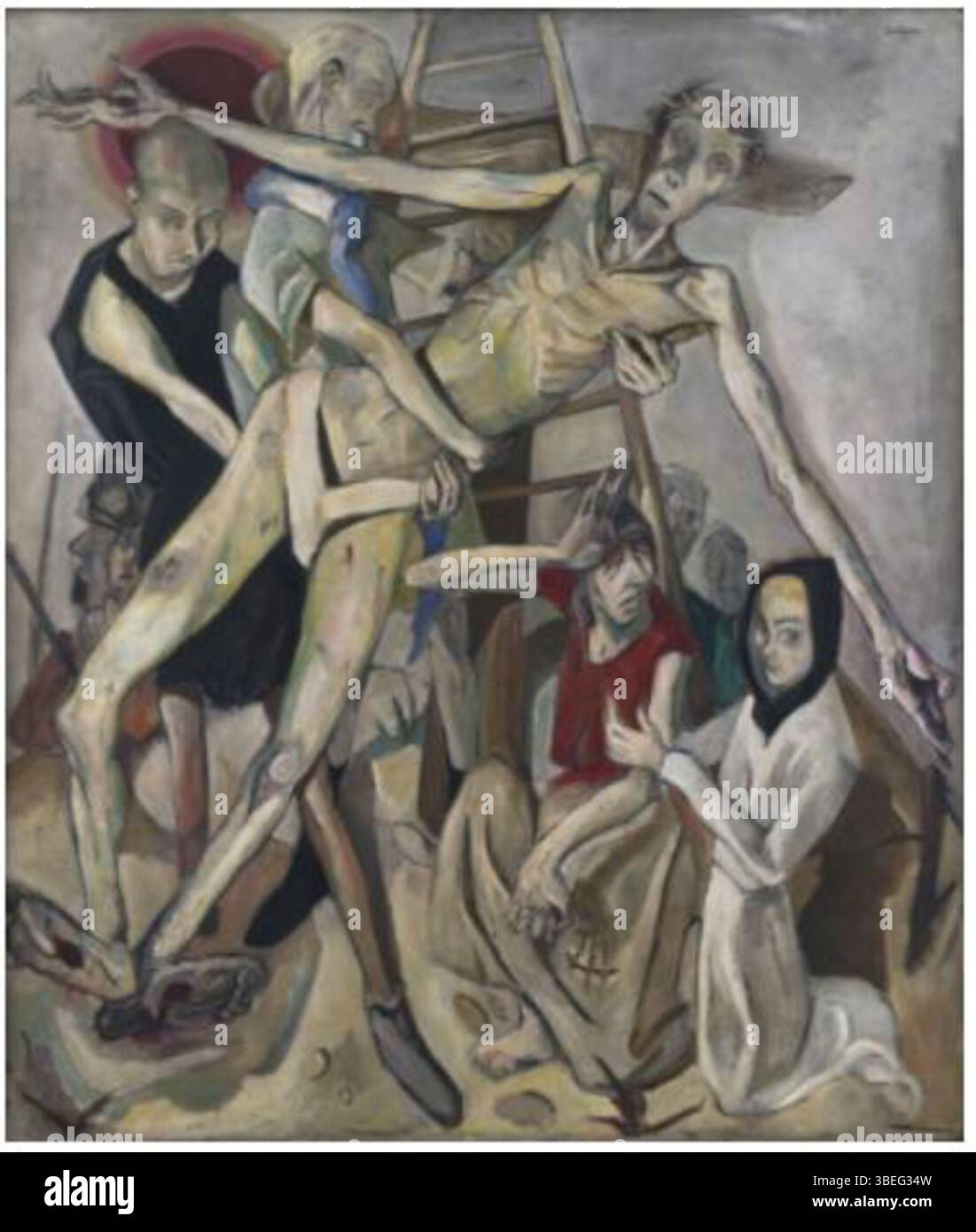Max Beckmann's 1917 painting *Descent from the Cross* represents the ...