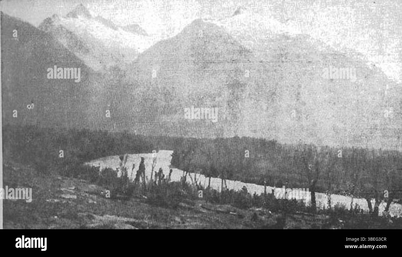 Carlos Oportus Mena's 1928 map shows the Los Nadis River, a tributary ...