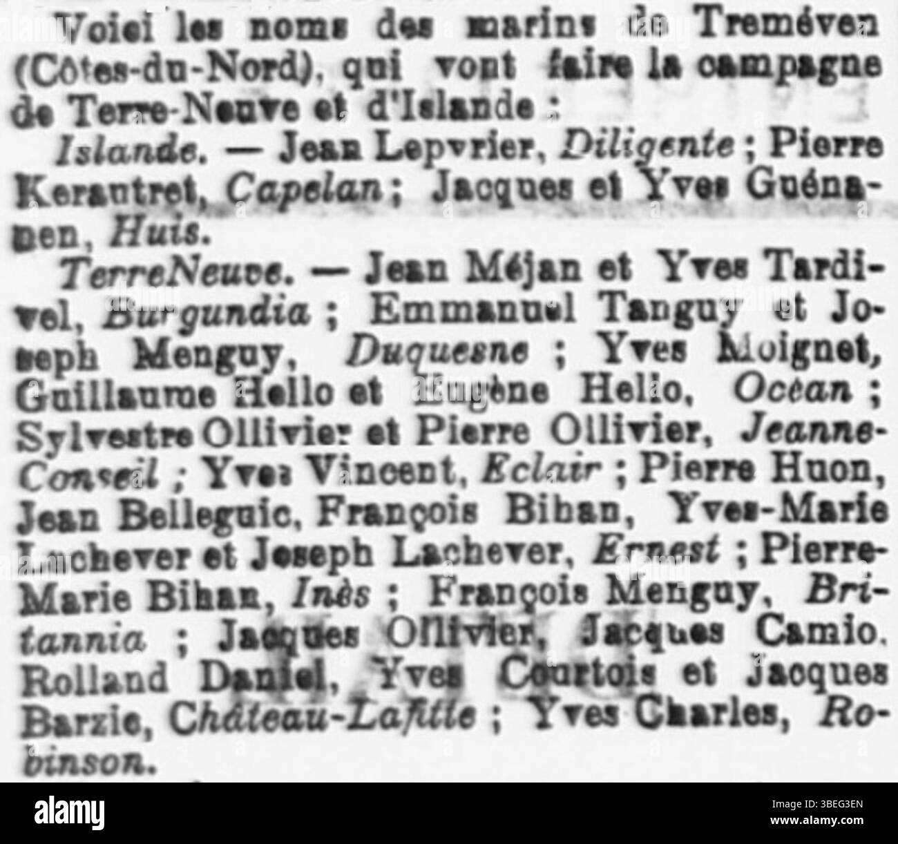 This 1901 list from the French newspaper 'L'Ouest-Éclair' details the ...